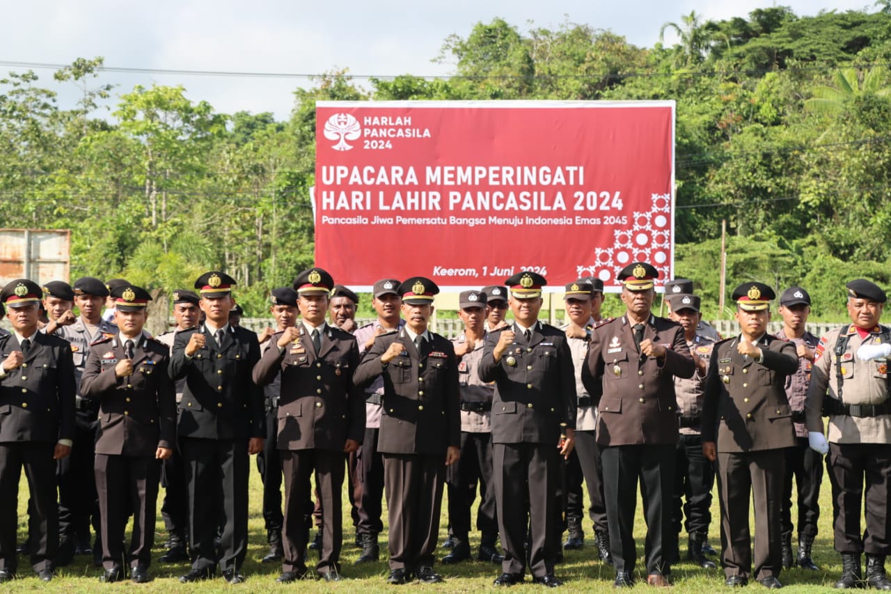 Polres Keerom Gelar Upacara Peringatan Hari Lahir Pancasila - Tribatanews POLDA Papua
