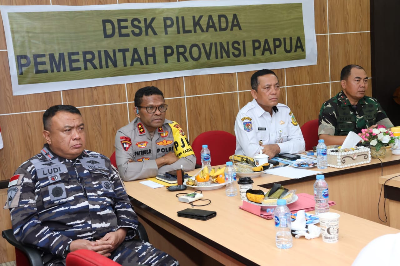 Kapolda Papua Bersama Forkopimda Papua Ikuti Vicon Pemantauan Penyelenggaraan Pilkada Serentak ...