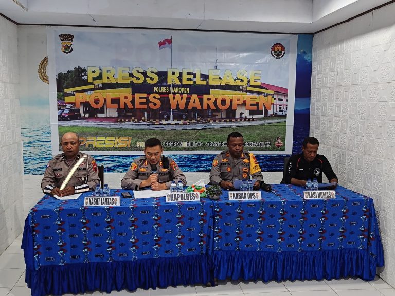 Kapolres Waropen Rilis Hasil Operasi Keselamatan Cartenz 2025, Pelanggaran Naik 11,28%, Laka ...