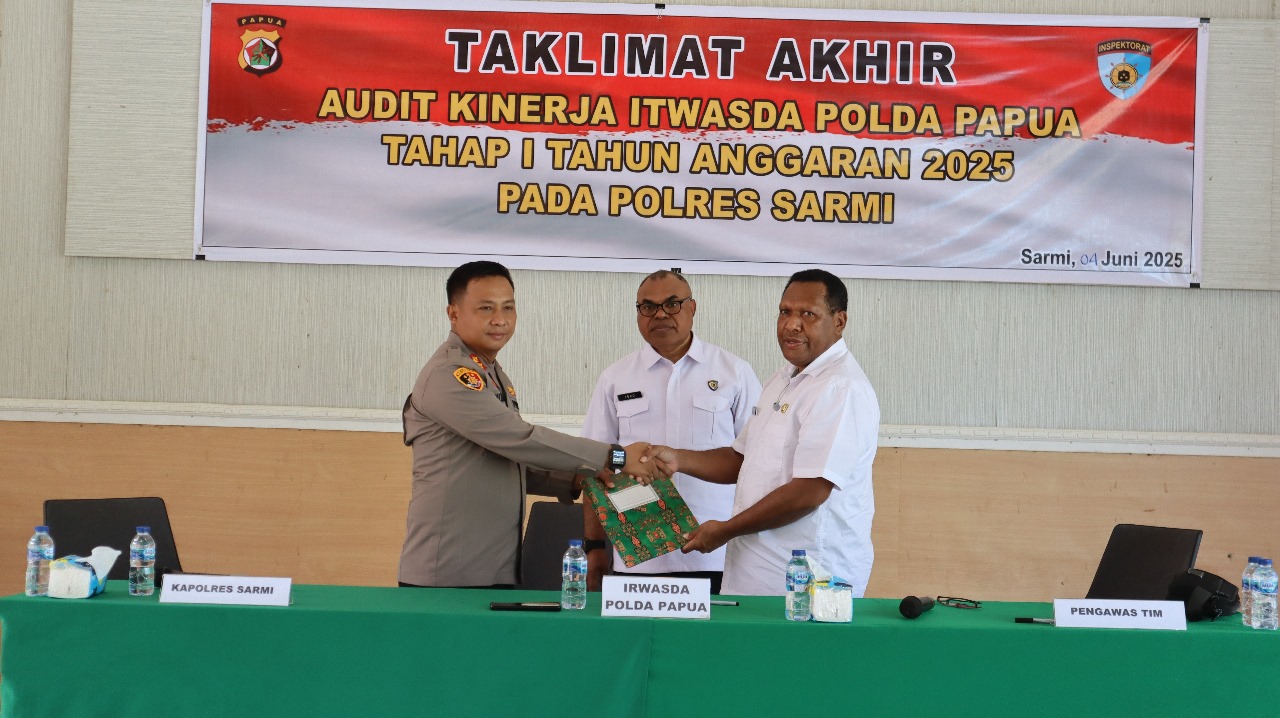 Taklimat Akhir Audit Kinerja Tahap I TA 2025, Itwasda Polda Papua Kunjungi Polres Sarmi ...