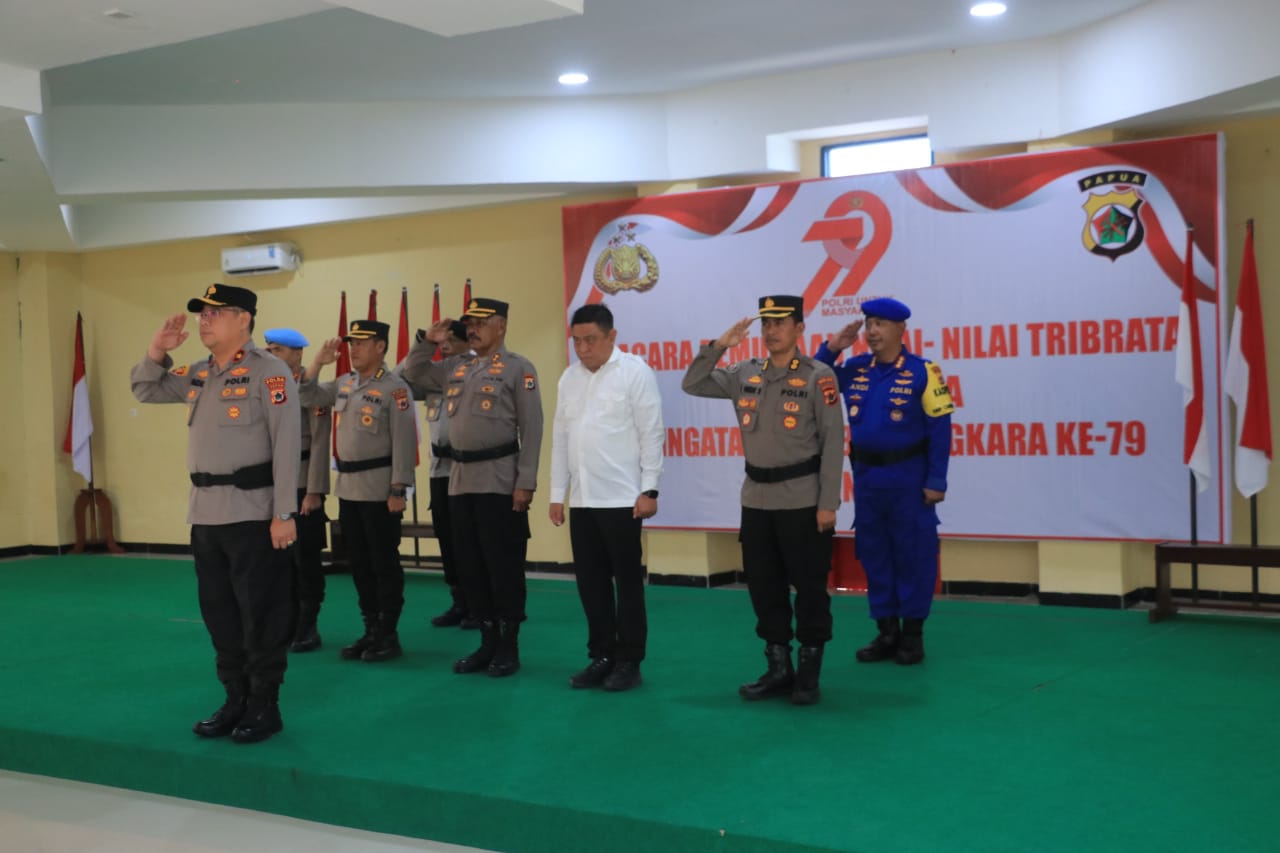 Wakapolda Papua Pimpin Upacara Virtual Pemuliaan Nilai-Nilai Luhur Tribrata Dalam Rangka Hari ...